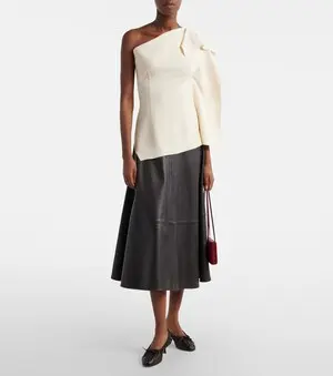 HERBERT LEVINE Gather Around Ruched Leather Pumps