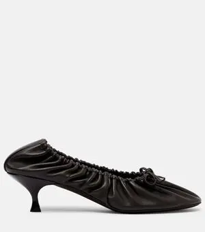 HERBERT LEVINE Gather Around Ruched Leather Pumps