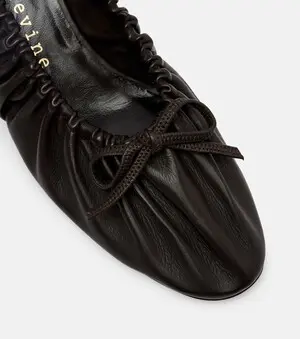 HERBERT LEVINE Gather Around Ruched Leather Pumps