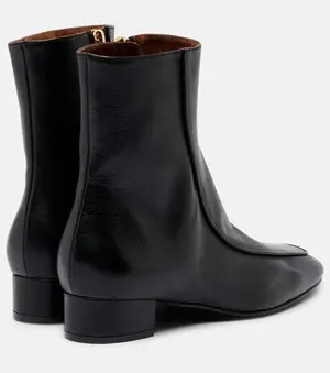 HERBERT LEVINE Shadow Ban Leather Ankle Boots - Black