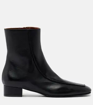 HERBERT LEVINE Shadow Ban Leather Ankle Boots - Black