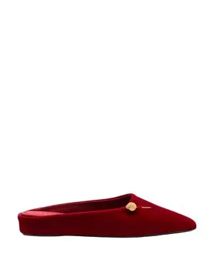 HERBERT LEVINE Velvet Mules With Pointed Toe - Red