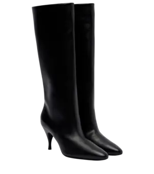HERBERT LEVINE Silhouette Leather Knee-high Boots - Black