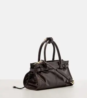 Prada Bonnie Mini Leather Top-handle Bag - Brown