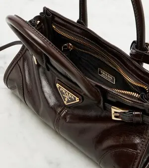 Prada Bonnie Mini Top-handle Bag - Brown