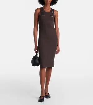 Loewe Ribbed-knit Cotton-blend Midi Dress