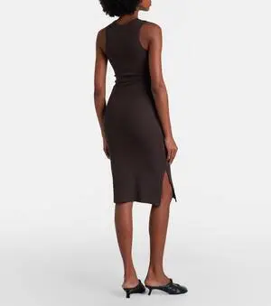 Loewe Ribbed-knit Cotton-blend Midi Dress