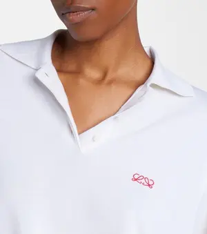 Loewe Double L Cashmere Blend Polo Sweater - White