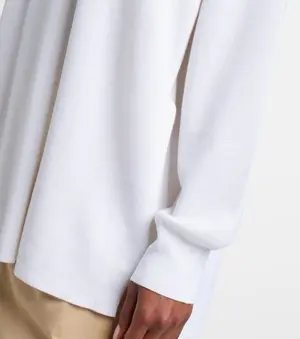 Loewe Double L Cashmere Blend Polo Sweater - White