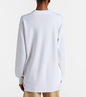 Loewe Double L Cashmere Blend Polo Sweater - White