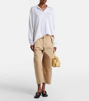Loewe Double L Cashmere Blend Polo Sweater - White
