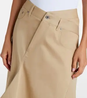 Loewe Asymmetrical Cotton Midi Skirt