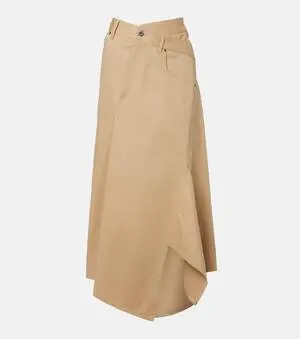 LOEWE Asymmetric Cotton Midi Skirt