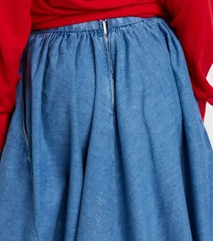 Loewe Asymmetrical Denim Midi Skirt