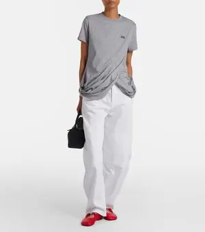 Loewe Double L Draped Cotton Jersey T-shirt