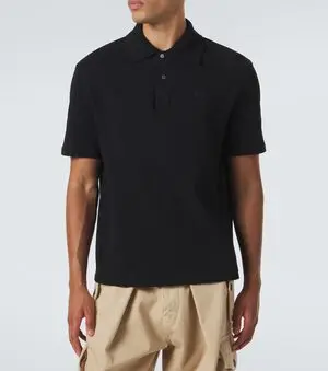 Loewe Double L Cotton Piqué Polo Shirt - Black