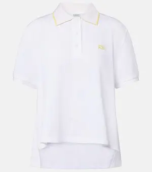Loewe Double L Cotton Piqué Polo Shirt - White