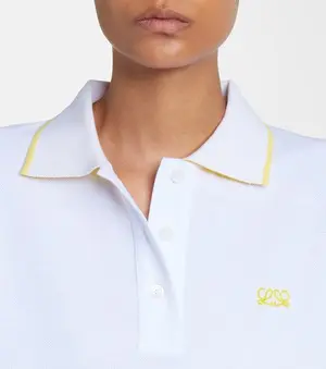 Loewe Double L Cotton Piqué Polo Shirt - White