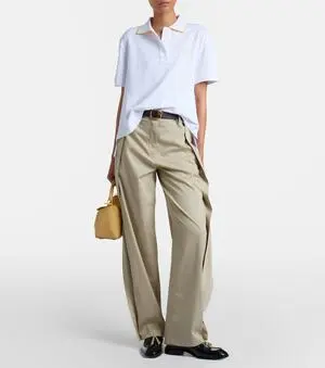 Loewe Double L Cotton Piqué Polo Shirt - White