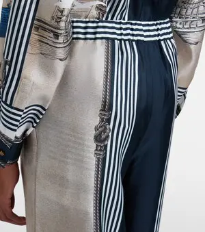 Max Mara Printed Silk Twill Palazzo Pants