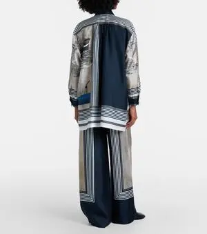 Max Mara Printed Silk Twill Palazzo Pants