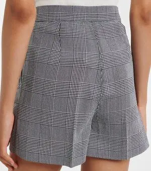 Max Mara Prince Of Wales Check Wool Crêpe Shorts