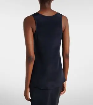Max Mara Silk Crêpe De Chine Tank Top - Blue