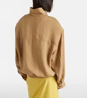 Saint Laurent Oversized Blouson Jacket In Cupro