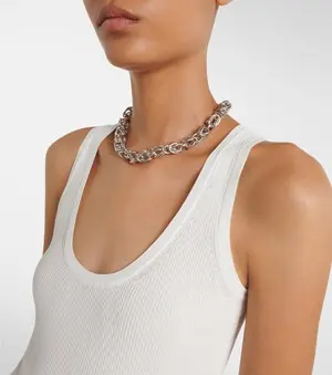 Max Mara Ribbed-knit Jersey Tank Top - White