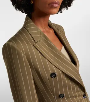 Max Mara Balta Pinstripe Double-breasted Blazer - Brown