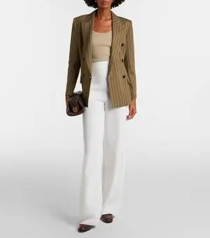 Max Mara Balta Pinstripe Double-breasted Blazer - Brown