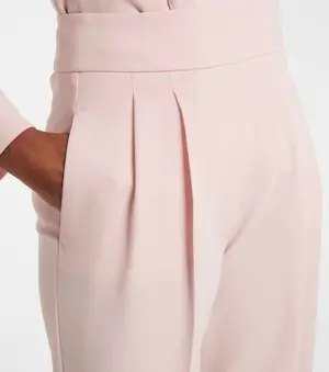 Max Mara Pleated Cady Straight Leg Trousers - Pink