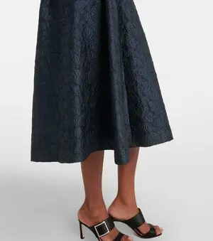Max Mara Belted Jacquard Midi Dress - Blue