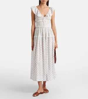 DÔEN Sorina Floral Cotton Midi Dress - Multicoloured