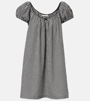 DÔEN Julia Gingham Cotton Poplin Minidress - Black