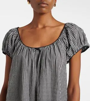 DÔEN Julia Gingham Cotton Poplin Minidress