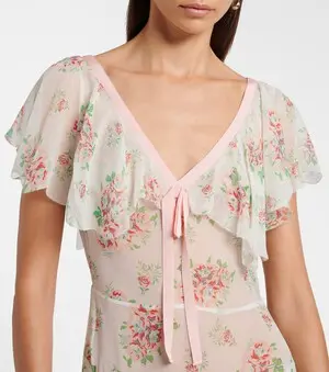 DÔEN Amelisse Floral Silk Georgette Maxi Dress