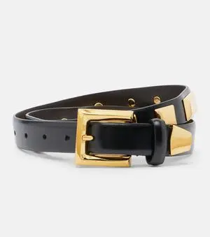 Nour Hammour Josephine Studded Leather Belt - Black
