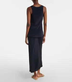 Max Mara Sospiro Silk Satin Maxi Skirt - Blue