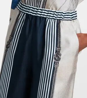 Max Mara Printed Silk Palazzo Pants