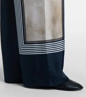 Max Mara Printed Silk Palazzo Pants