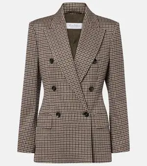 Max Mara Houndstooth Double-breasted Blazer