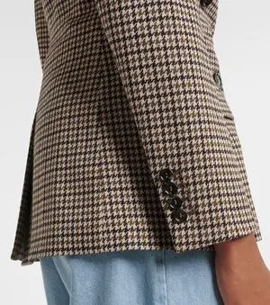 Max Mara Houndstooth Double-breasted Blazer