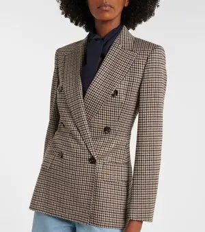 Max Mara Houndstooth Double-breasted Blazer