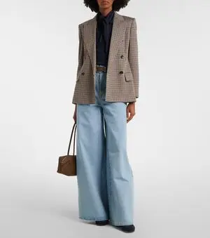 Max Mara Houndstooth Double-breasted Blazer