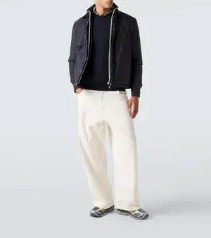 Moncler Logo Virgin Wool Crewneck Sweater - Blue