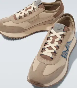 Moncler Pacey2 Suede-trimmed Sneakers - Beige