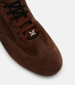 Max Mara Suede Lace-up Sneakers - Brown