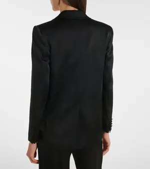 Max Mara Arca Double-breasted Satin Blazer - Black