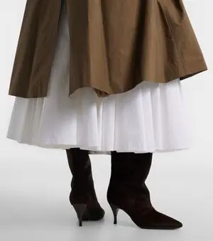 HERBERT LEVINE Silhouette Suede Knee-high Boots - Brown